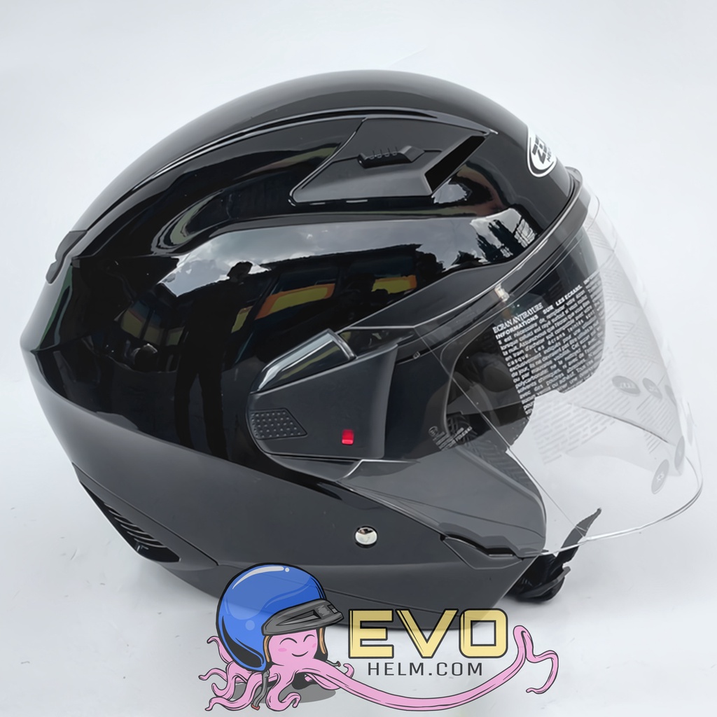 Jual HELM ZEUS 611 BLACK ORIGINAL HELM ZEUS ZS611 SOLID BLACK HALFFACE ...