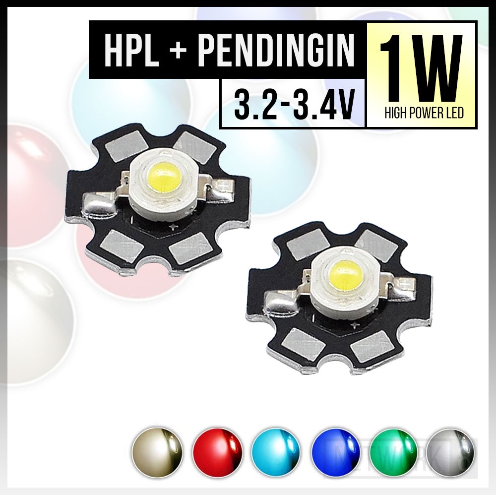 Jual HPL 1W HIGH POWER LED HPL HEATSINK PCB PENDINGIN 1 WATT 1W 3 VOLT ...