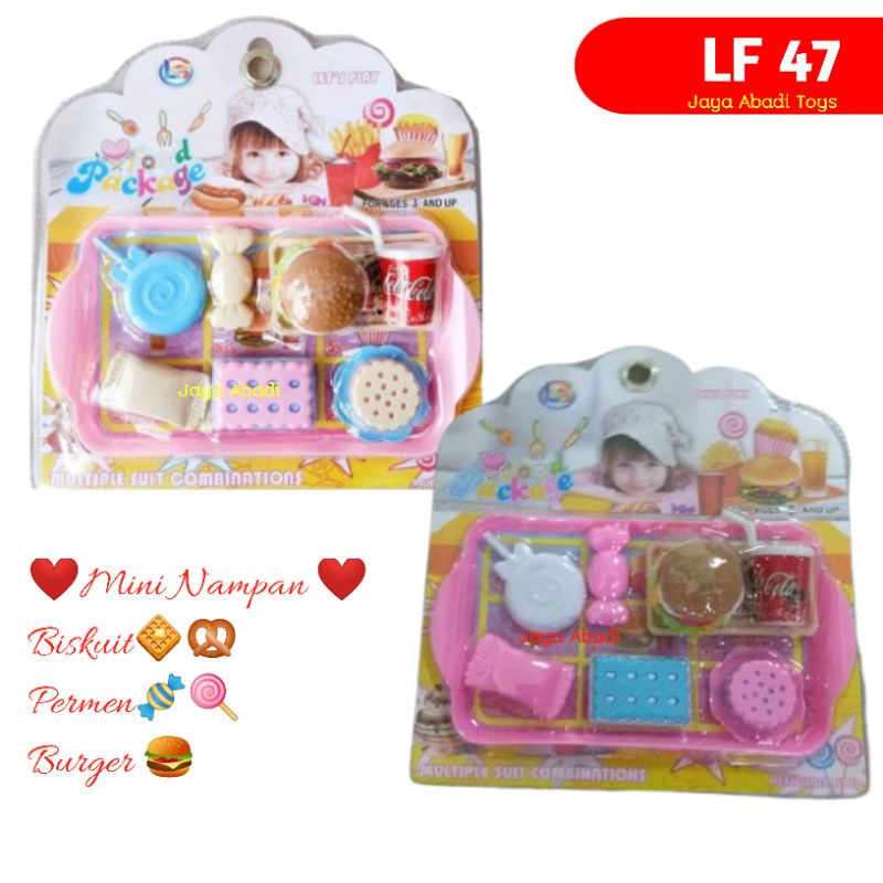Jual Mainan Mini Nampan Burger Biskuit Roti dan Permen LF47 | Shopee ...