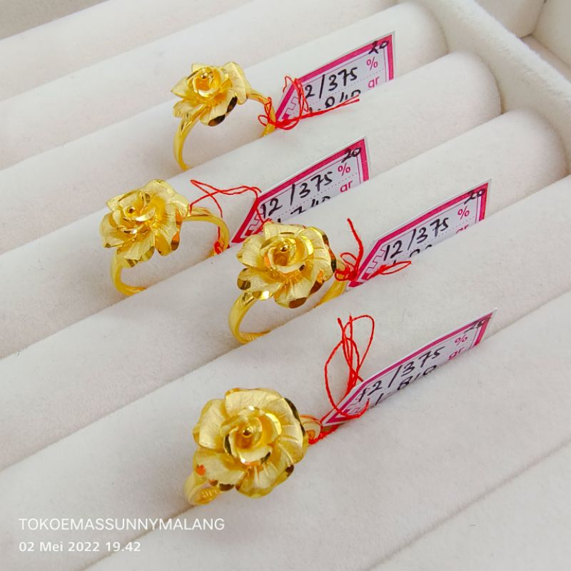 Jual Cincin bunga 300%emas asli | Shopee Indonesia