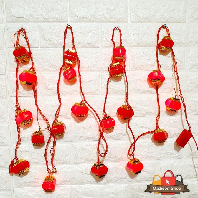 Jual Lampu Renteng Lampion Imlek 3 meter Dekorasi Lampu Lampion Panjang ...