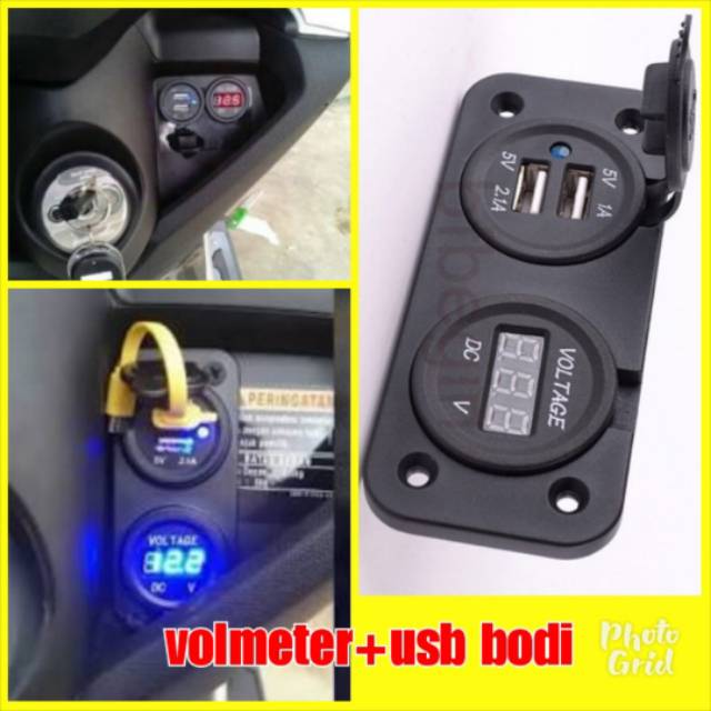Jual Voltmeter Charger Hp Nmax PCX Aerox Lexi Double USB Universal ...