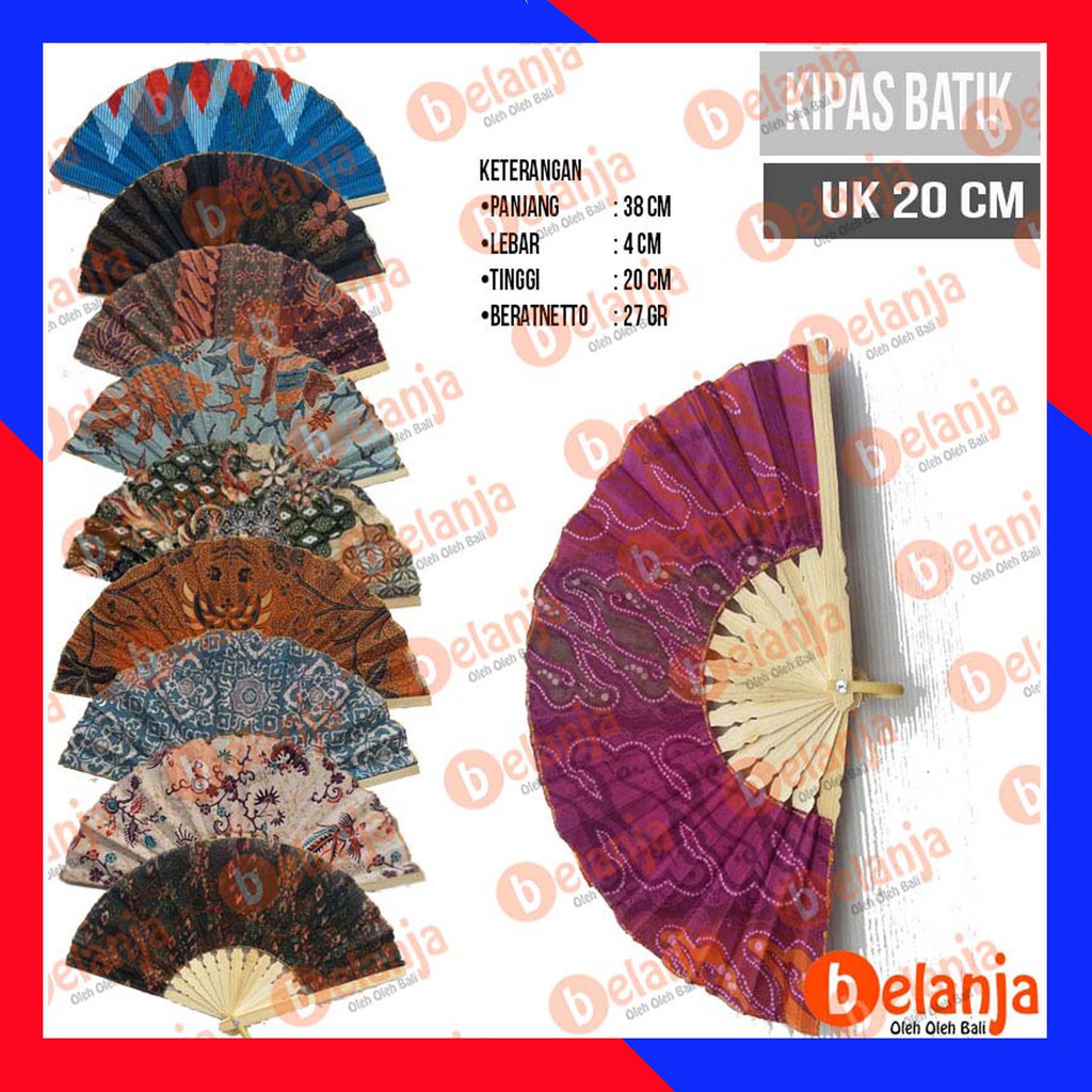 Jual Kipas Batik Bali 20 cm / kipas tangan oleh oleh bali | Shopee ...