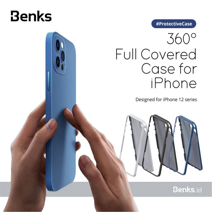 Jual Benks 360 Full Cover Protection kit (Case +Glass) for Iphone 12 ...
