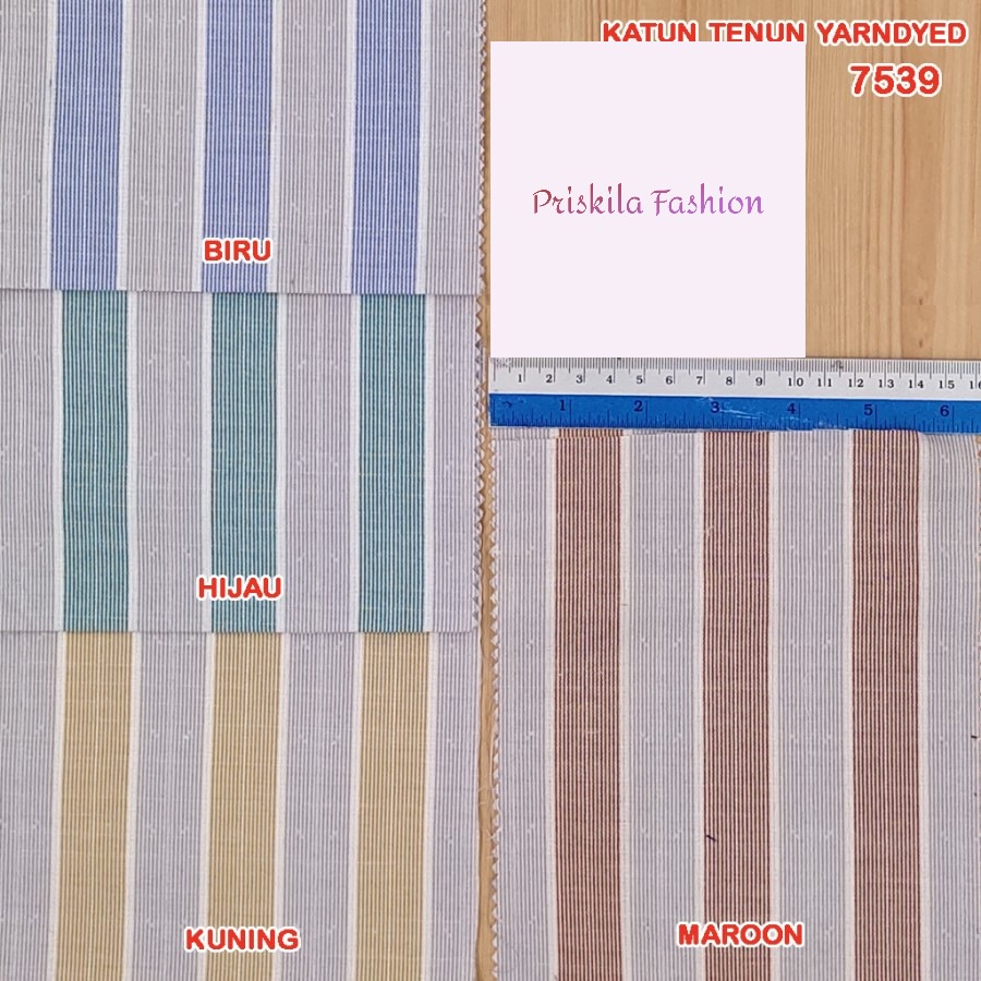 Jual bahan kain katun tenun yarndyed salur basik basic meter grosir ...