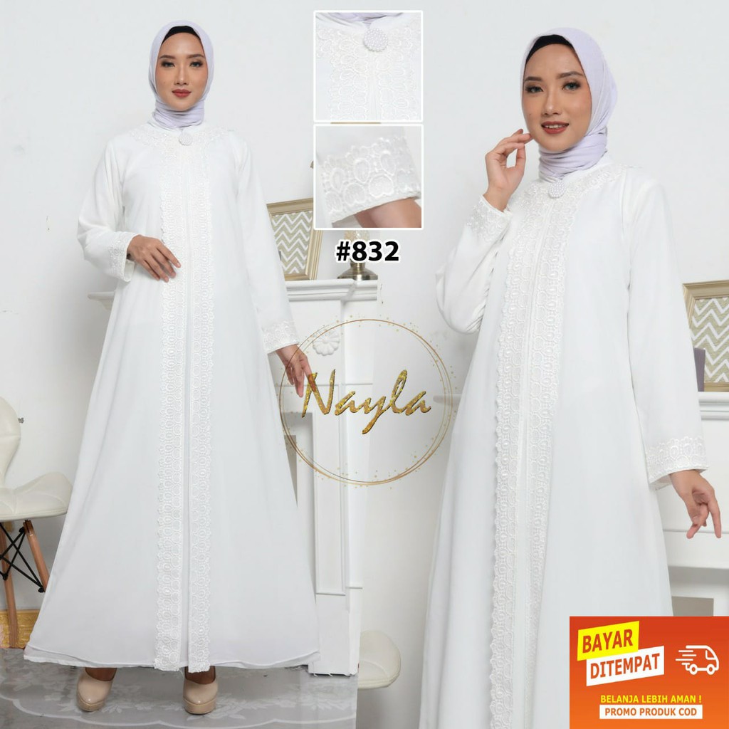 Jual NAYLA - Inara Dress Baju Gamis Putih Wanita Gamis Pesta Busana ...
