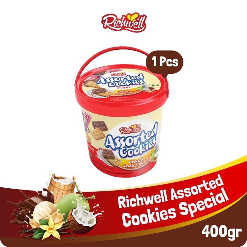 Jual Richwell Biskuit Cookies Kaleng 400g | Shopee Indonesia