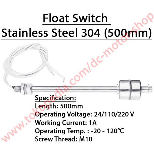 Jual Float Switch Stainless Steel 500mm Liquid Water Level Sensor ...