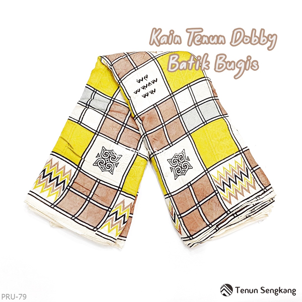 Jual Kain Tenun Dobby Batik Bugis Sutra Makassar Krem Tua, Hijau Lemon ...