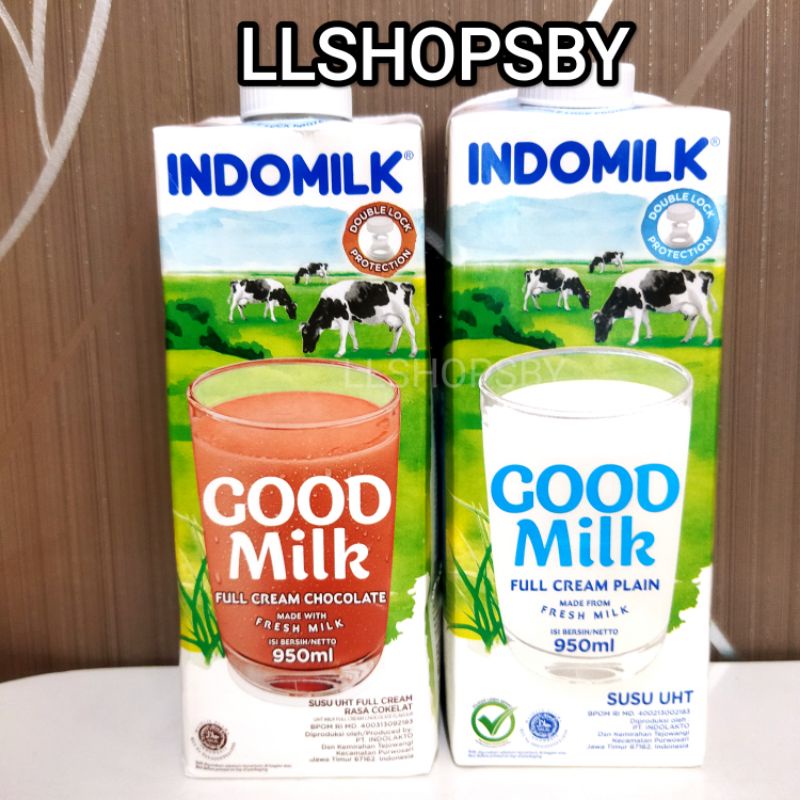 Jual Indomilk 950 ml susu indomilk full cream coklat uht | Shopee Indonesia