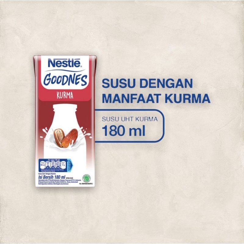 Jual NESTLE GOODNES SUSU UHT KURMA 180 ml | Shopee Indonesia
