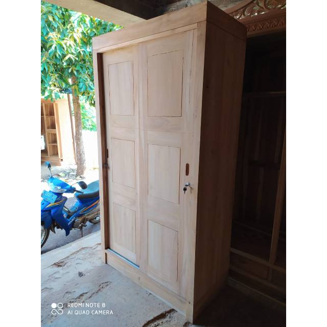 Jual Lemari almari baju pakaian 2 pintu sliding minimalis modern mebel ...