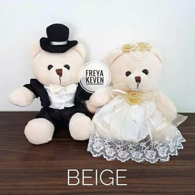 Jual Boneka Teddy Bear Wedding Pengantin couple pasangan boneka beruang ...