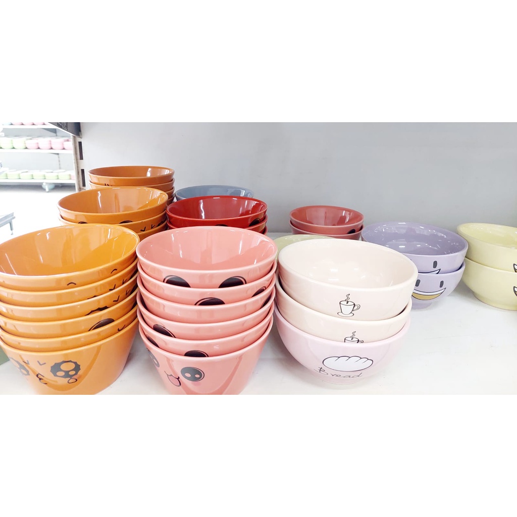 Jual Mangkok Cantik Keramik Porselen Karakter Smiley Emoticon Lucu Dan ...