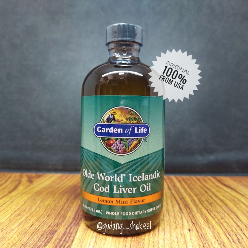 Jual Garden of Life Olde World Icelandic Cod Liver Oil Lemon Mint 236 ...