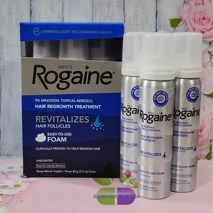 Jual Jual Rogaine Foam 5 Minoxidil Topical Aerosol Hair Regrowth