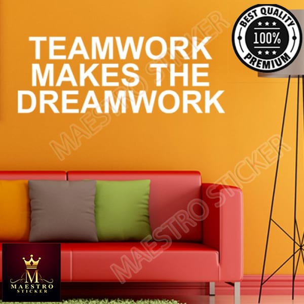 Jual Cutting Stiker Team Work Dream Work Wall Sticker Dinding Kaca ...