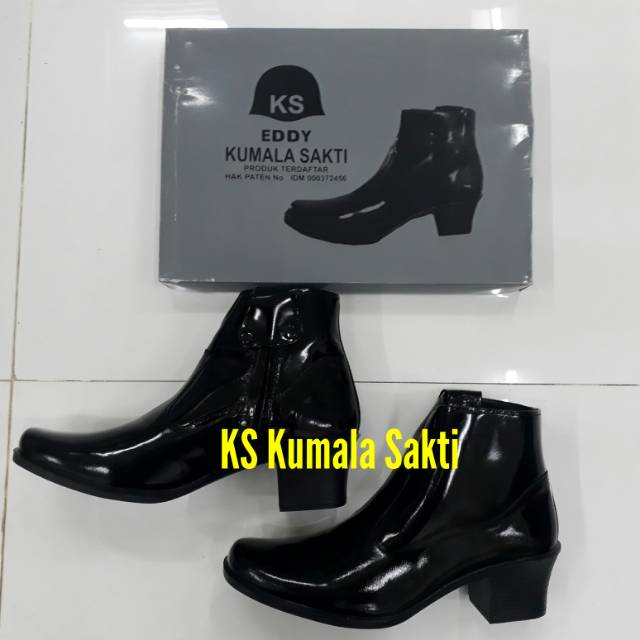 Jual Sepatu PDL Polwan Kulit Asli Kilap Hak 5 cm | Sepatu Secwan ...