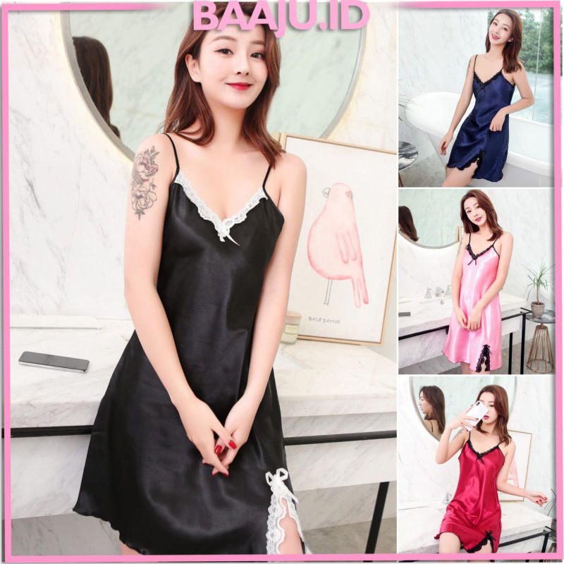 Jual BAAJUID Daster Satin Sexy | Baju Tidur Wanita Sexy | Lingerie Sexy ...