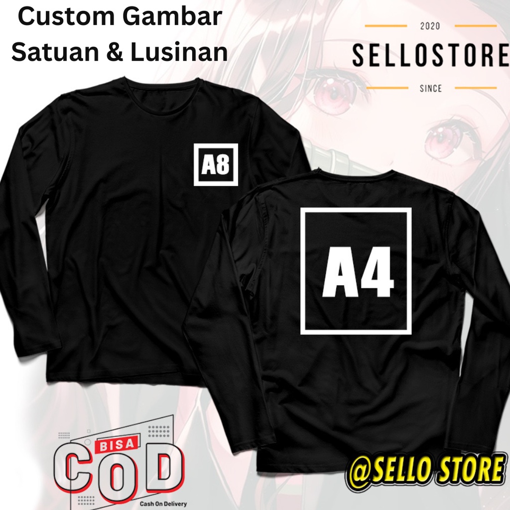 Jual Kaos Custom / Kaos Lengan Panjang / Kaos Sablon Custom / Custom ...