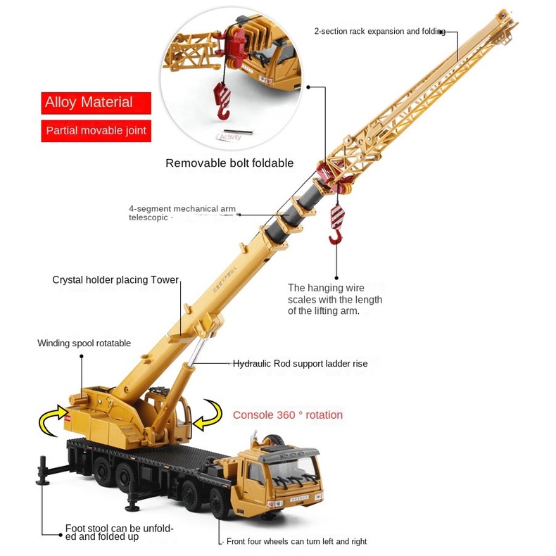 Jual TWH Die Cast Crane Alloy Forge Mainan MEGA CRANE KDW Kaidiwei ...