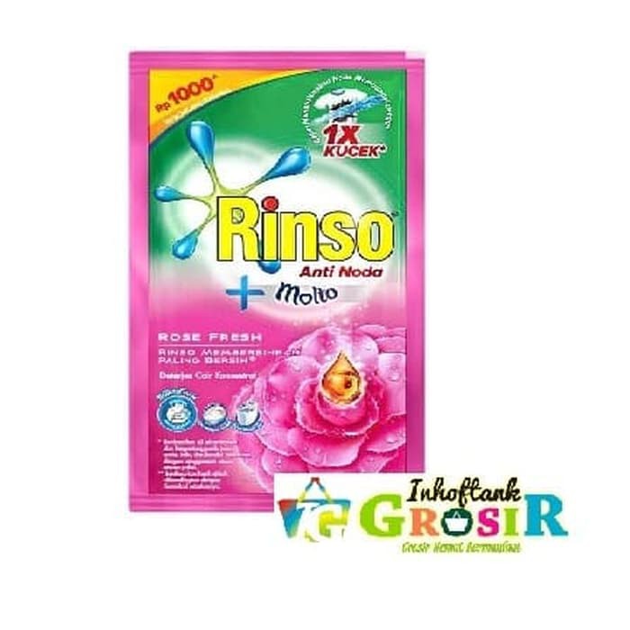 Jual Rinso Molto Deterjen Cair Rose Fresh renceng (isi 6pcs) | Shopee ...