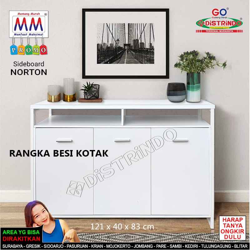 Jual Sideboard Meja/ Lemari Serbaguna Rangka BESI Minimalis | Shopee ...