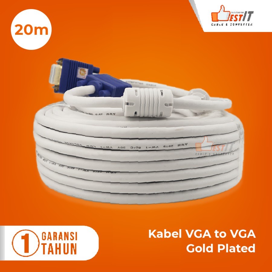 Jual NYK Kabel VGA Gold Plate High Quality 1.5M 3M 5M 10M 15M 20M | Shopee Indonesia