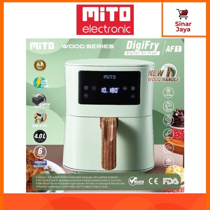 Jual MITO AF1 Wood Series DigiFry Air Fryer 4 Liter | Shopee Indonesia