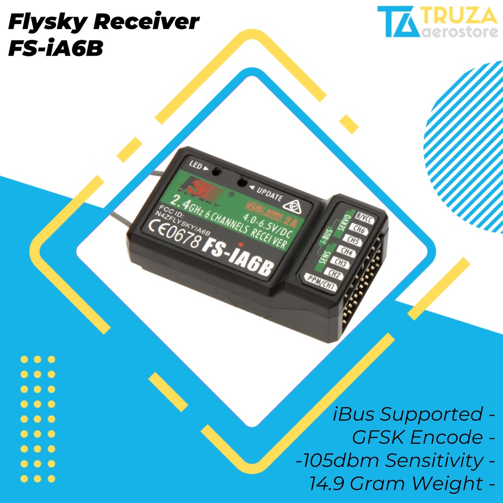 Jual FLYSKY FS-iA6B RECEIVER PPM OUTPUT with iBus PORT i6B | Shopee ...