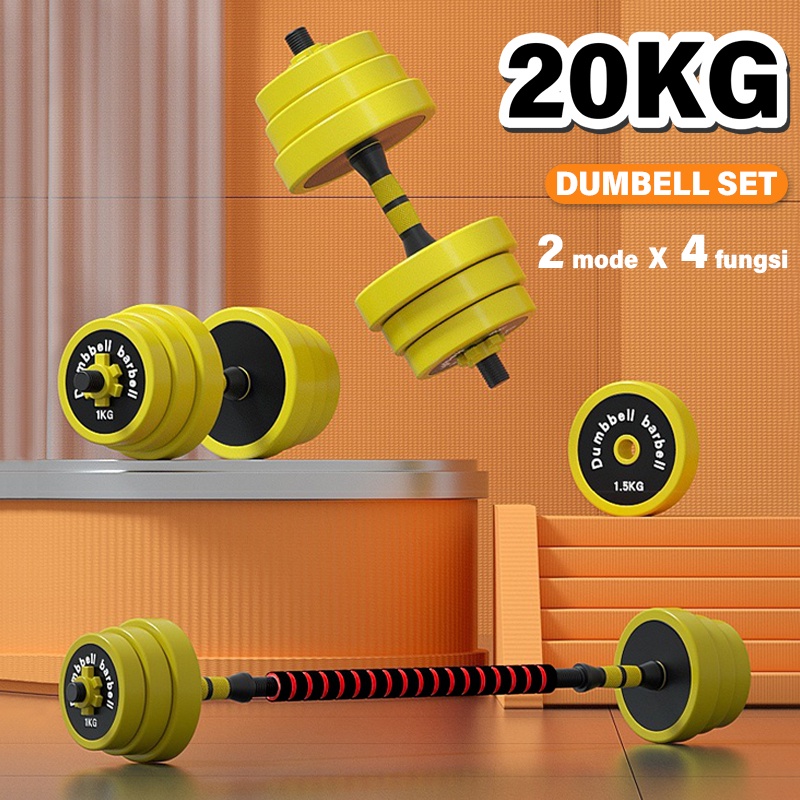 Jual Dumbbell Barbel set peralatan fitness 20 kg bisa disambung Tiang Angkat EBUY 010-77 ...