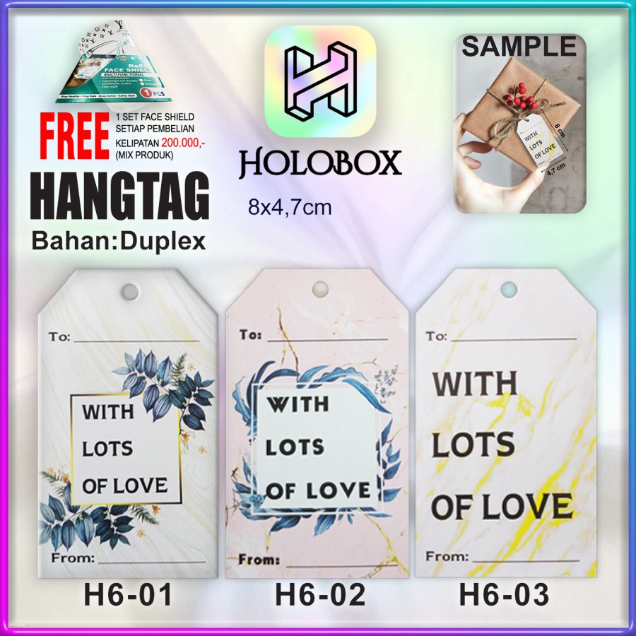 Jual Hang Tag Motif – Label Baju – With Lots Of Love 8x4,7 | H6 ...