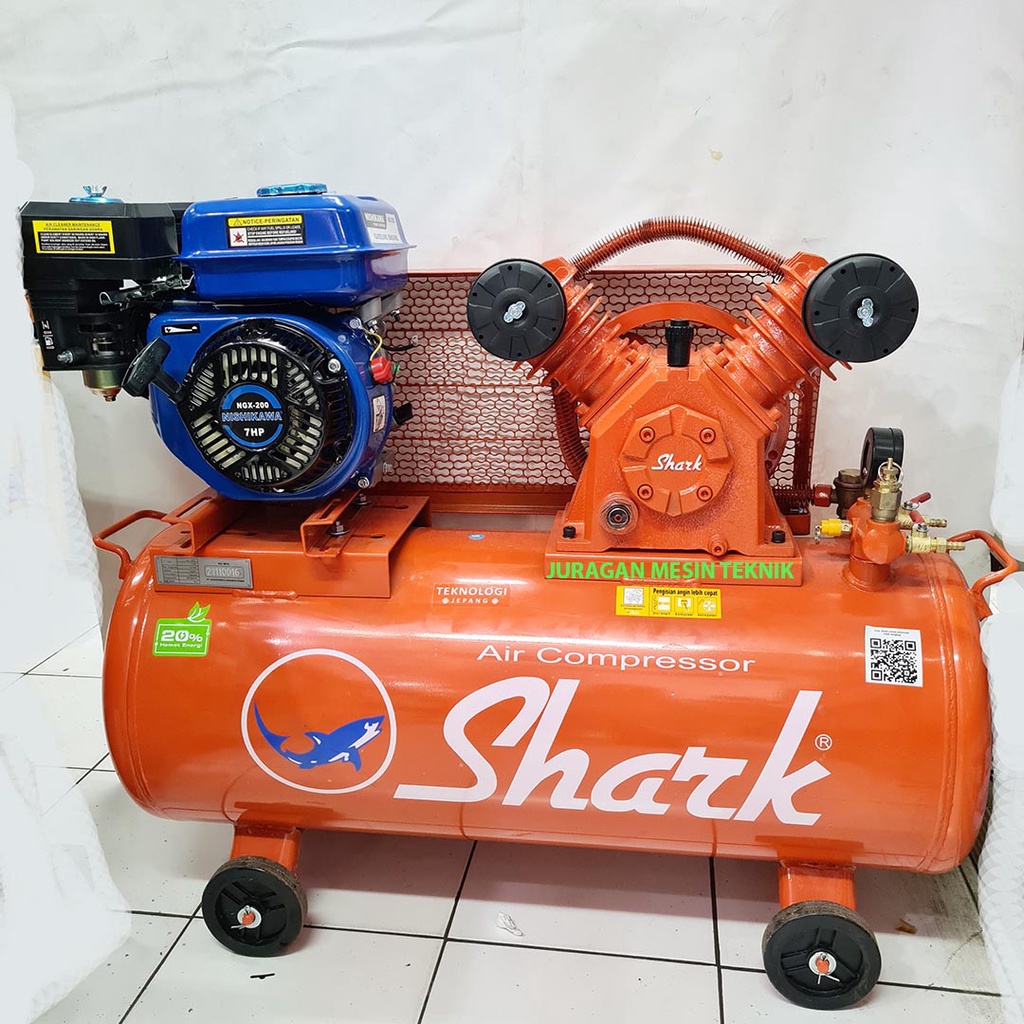 Jual Paket Mesin Kompresor Bensin 1 HP SHARK + Penggerak GX200 | Shopee ...