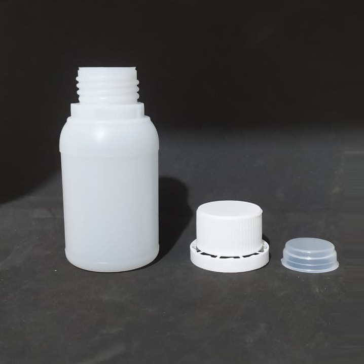 Jual BOTOL SAMPEL PLASTIK 100 ML LENGKAP DENGAN TUTUP DOUBLE SIL | Shopee Indonesia