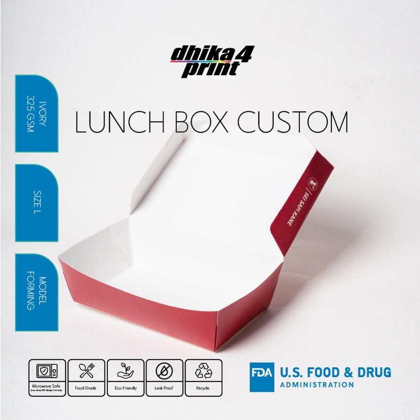 Jual Lunch Box CUSTOM FORMING BAHAN IVORY / IVORY FULL LAMINASI SIZE L ...