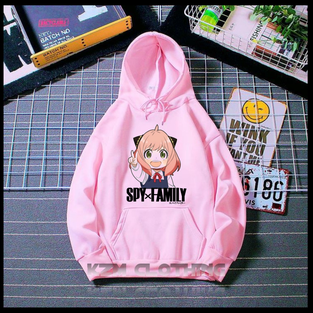 Jual JAKET HOODIE ANAK PEREMPUAN ANIME SPY X FAMILY WARNA PINK GAMBAR ...