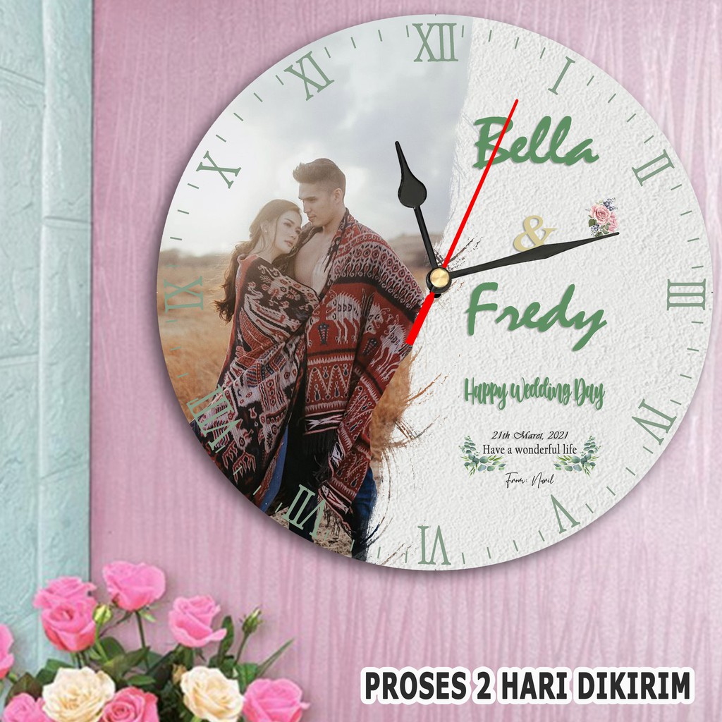 Jual JAM DINDING CUSTOM UNIK KADO WEDDING ULANG TAHUN WISUDA GRADUATION ...