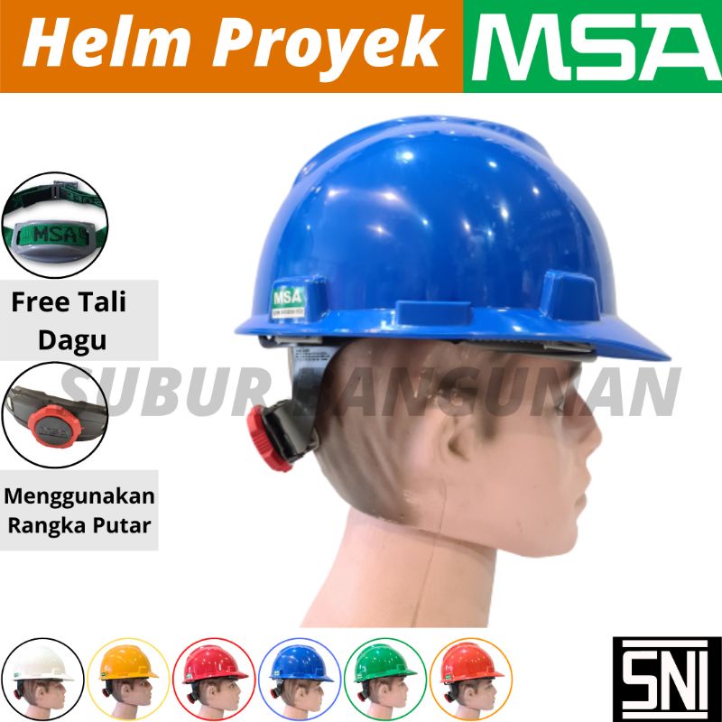 Jual Safety Helmet SNI MSA Lokal Helm Proyek Plus Sarang Putar Fastrack ...