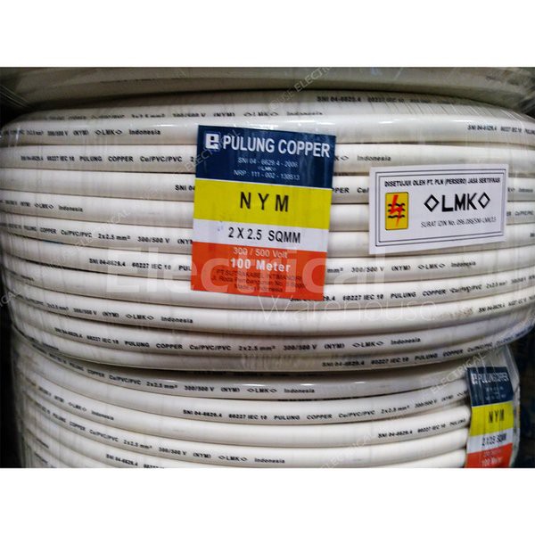 Jual Kabel Listrik NYM 2x2.5mm2 PULUNG 100 Meter ( 2x2,5 2x2.5mm 2x2.5 ...