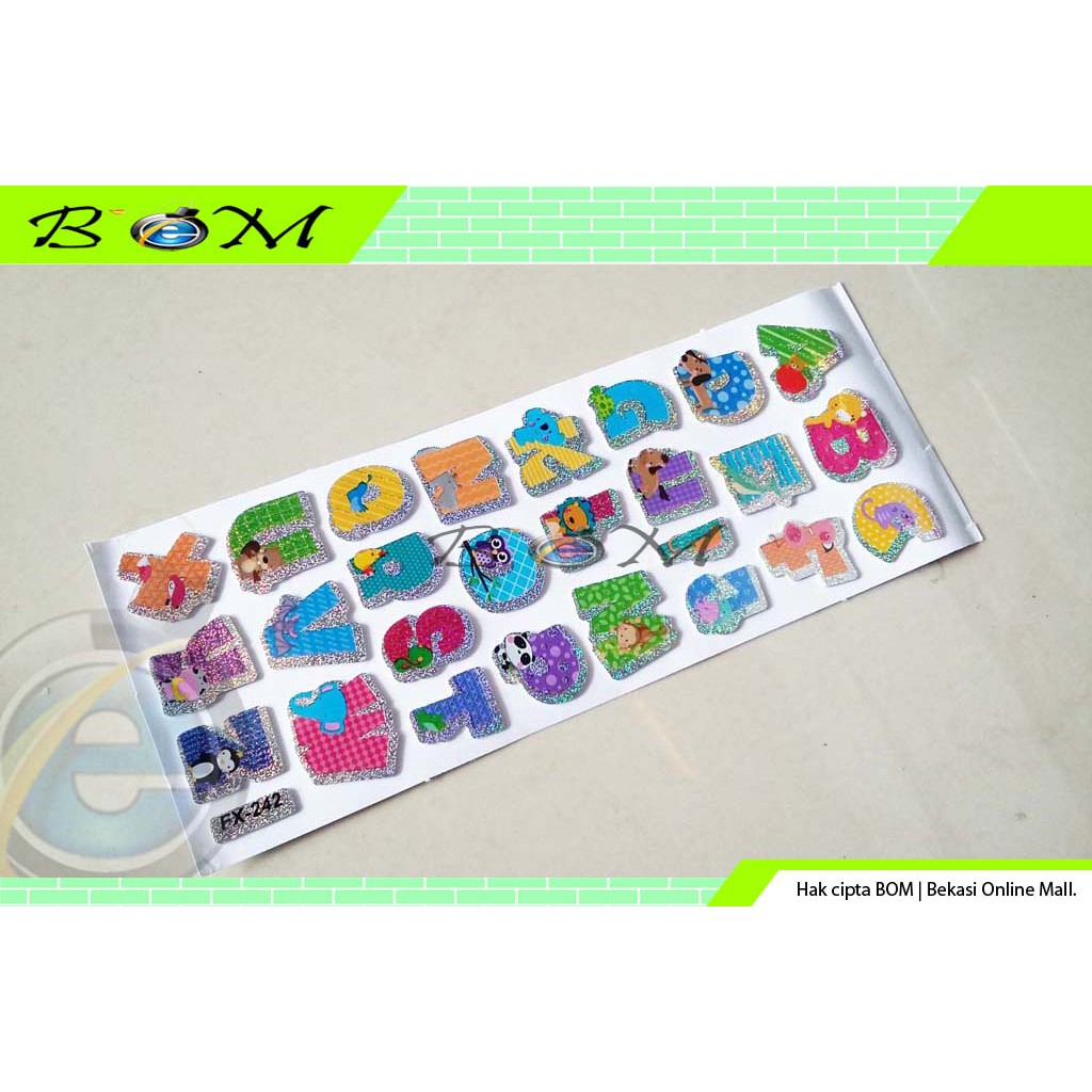 Jual Stiker Sticker anak anak timbul glitter cute lucu cutting abjad ...