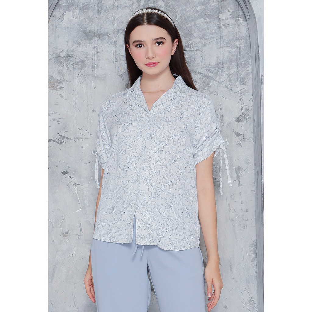 Jual Urban Exchange Leone Blouse White Blue | Shopee Indonesia