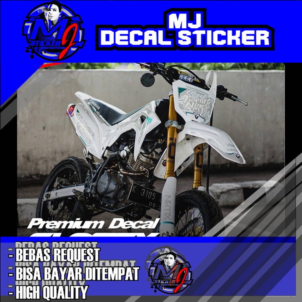 Jual 00229 sticker decals fullbody honda crf 150L desain garis simpel ...