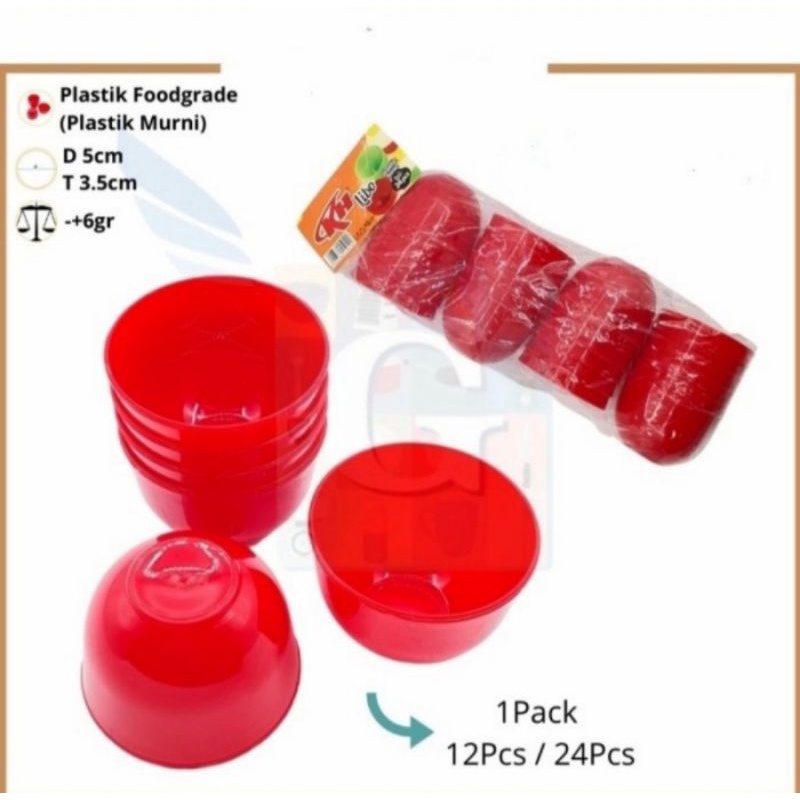 Jual 1PACK ISI (2LUSIN) cetakan kue talam /kue mangkok BESAR plastik KH ...