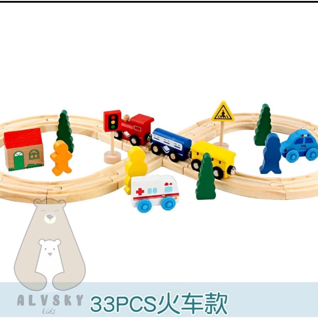 Jual WOODEN TRAIN TOY SET / MAINAN KERETA / MAINAN EDUKASI TRACK KERETA ...