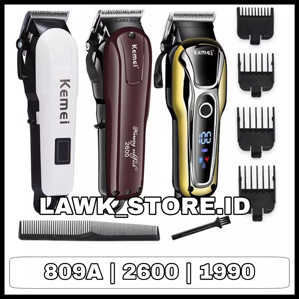 Jual Alat Mesin Cukur Rambut / Hair Clipper Rechargeable LCD Kemei KM-809A / KM809A / KM 809A ...