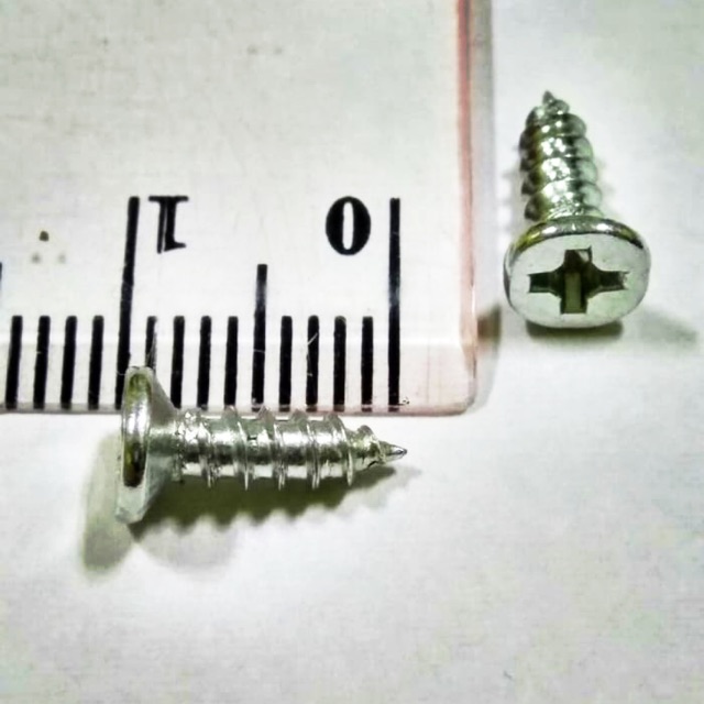 Jual 2.000 Pcs Scrub sekrup kepala datar 4 3/10 (1 cm) baut kecil flat ...