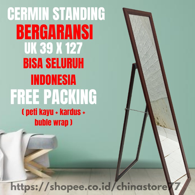 Jual Cermin Standing Full Body Mirror Aesthetic 127 x39 Kaca Cermin ...