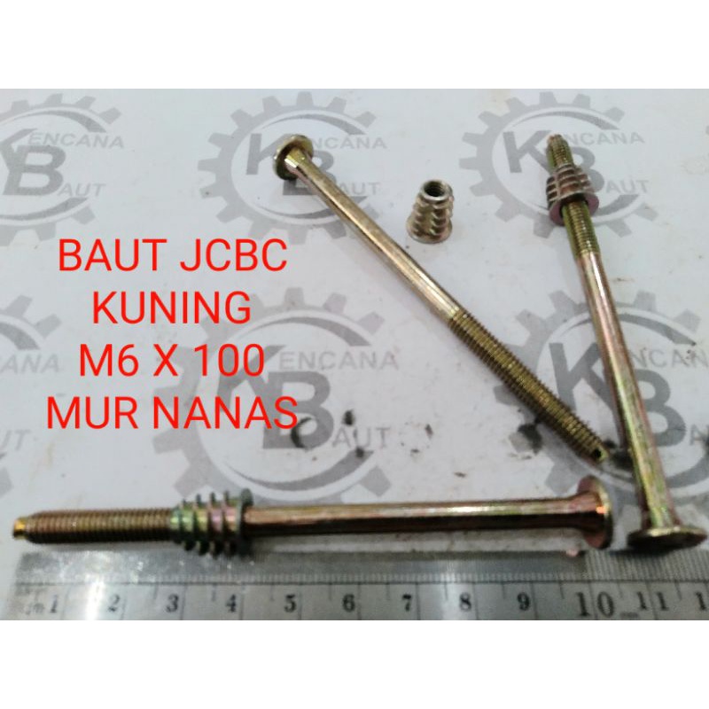 Jual 1 SET BAUT JCBC M6 X 100 & MUR NANAS OD KUNING | Shopee Indonesia