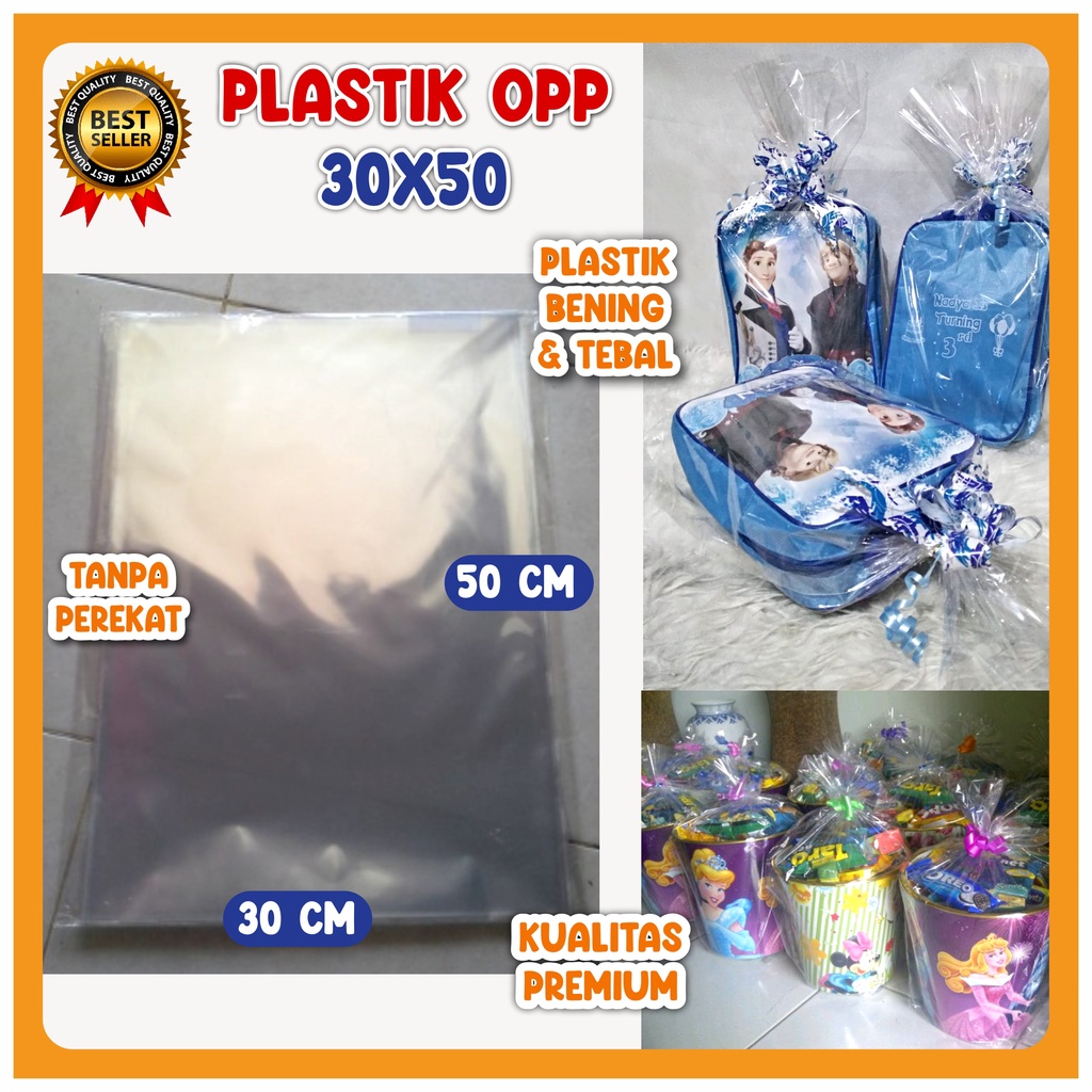 Jual PLASTIK PARSEL OPP BENING 30x50 Packing Souvenir Goodie bag Ultah ...