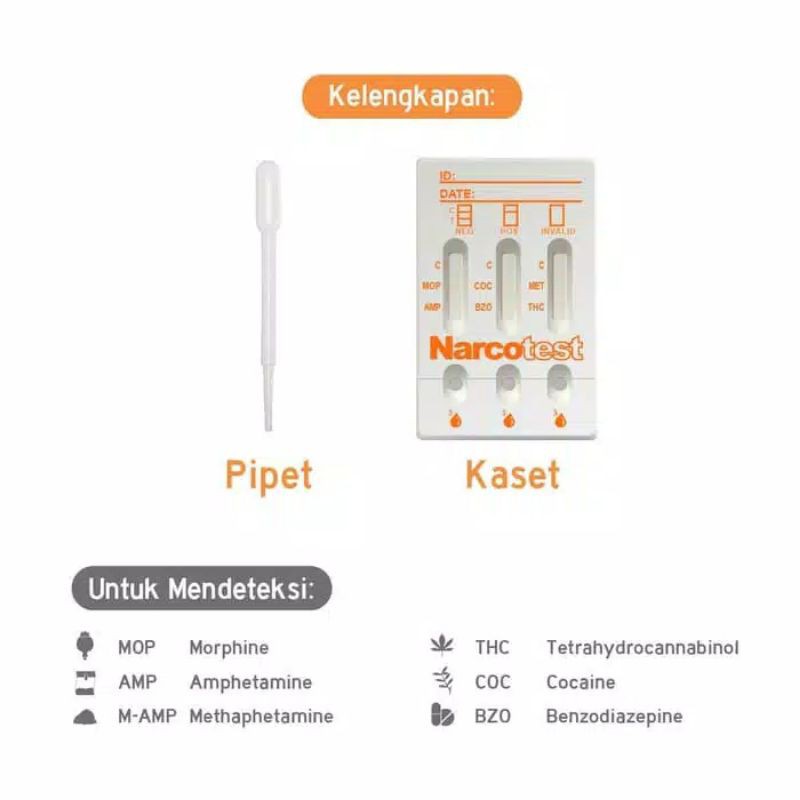Jual Tes Narkoba-6P Narcotest Cassette 6 in 1Rapid Test drug Multi 6 ...